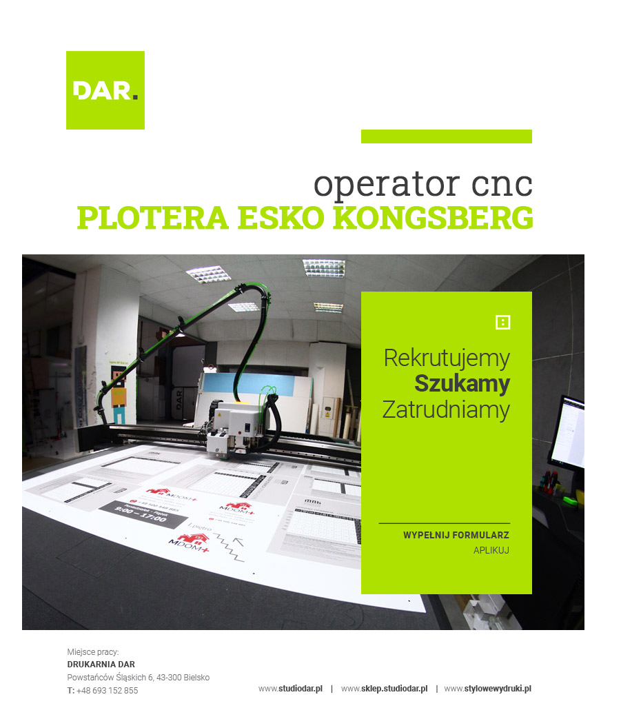 Operator CNC plotera ESKO Kongsberg › Drukarnia Agencja Reklamy Bielsko ...